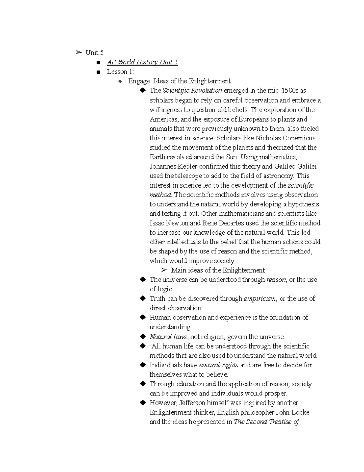 AP World History (Unit 5: Enlightenment, Reform Movements & Revolutions ...