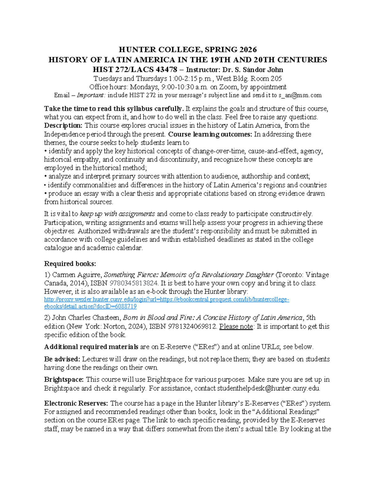 HIST 43478 - Syllabus for History of Latin America (19th-20th Centuries ...