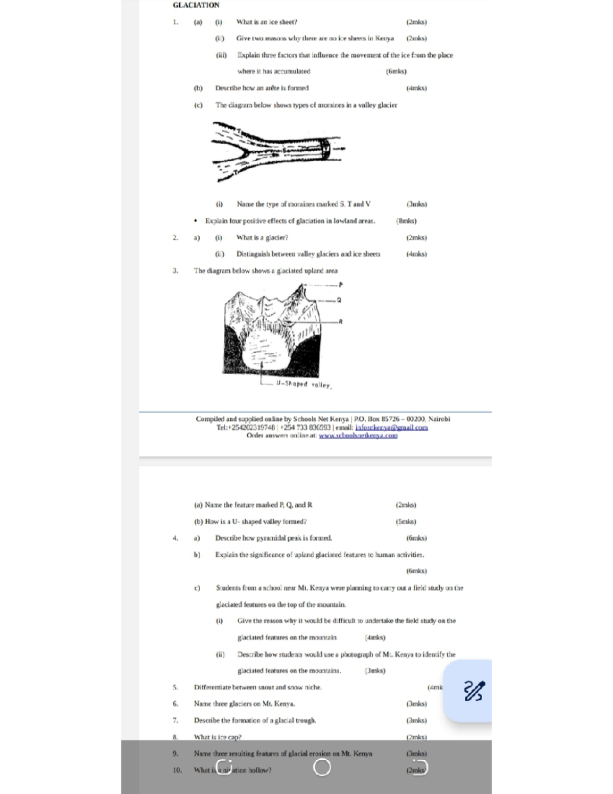 GLACIATION & WIND ACTION IN ARID AREAS: STUDY NOTES (GEOG 101) - Studocu