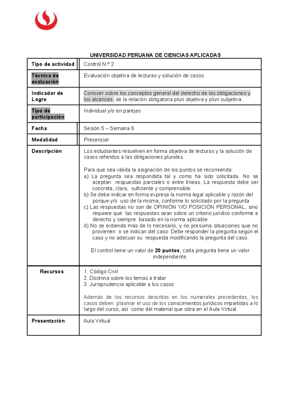 Control de Lectura N° 2: Obligaciones Plurales y Casos Jurídicos - Studocu