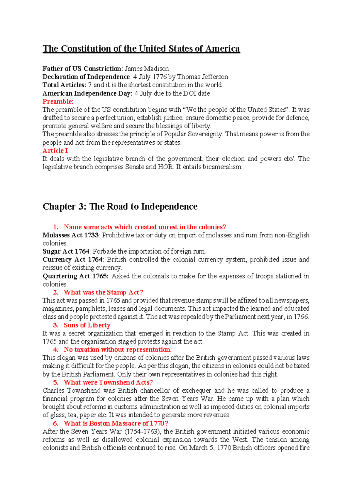 US History Notes: Foundational Events and Key Concepts - Studocu