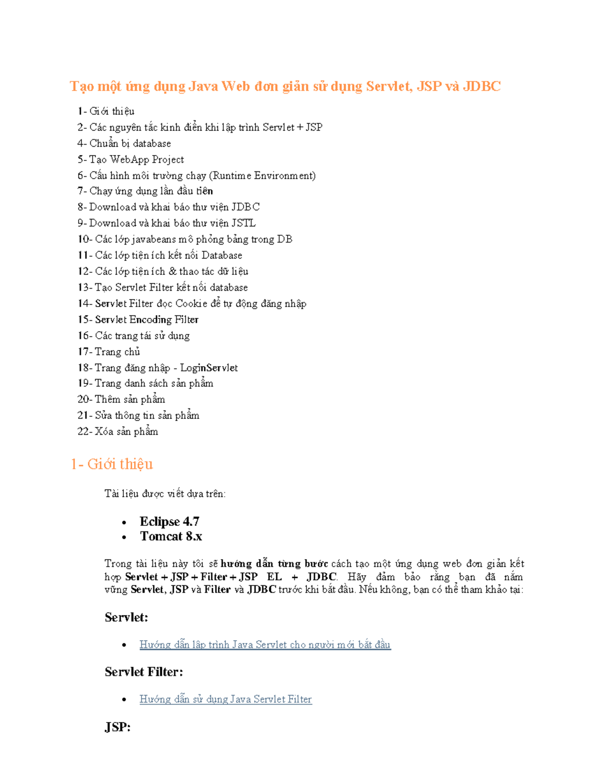 Hướng dẫn CRUD Java Web với Servlet, JSP và JDBC - LTWEBJAVA - Studocu