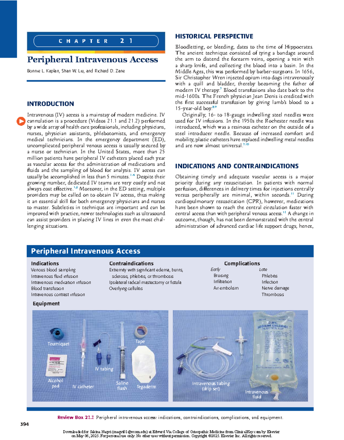 HIST 2: Peripheral Intravenous Access Techniques and Clinical Insights ...
