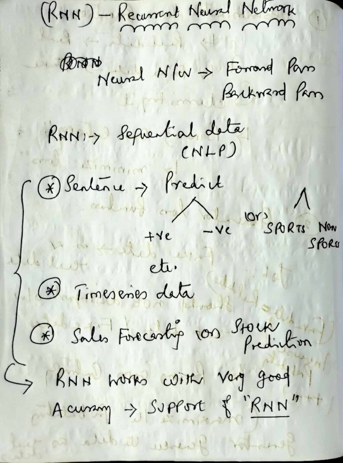 RNN & KNN Deep Learning Hand Notes - Key Concepts and Models - Studocu
