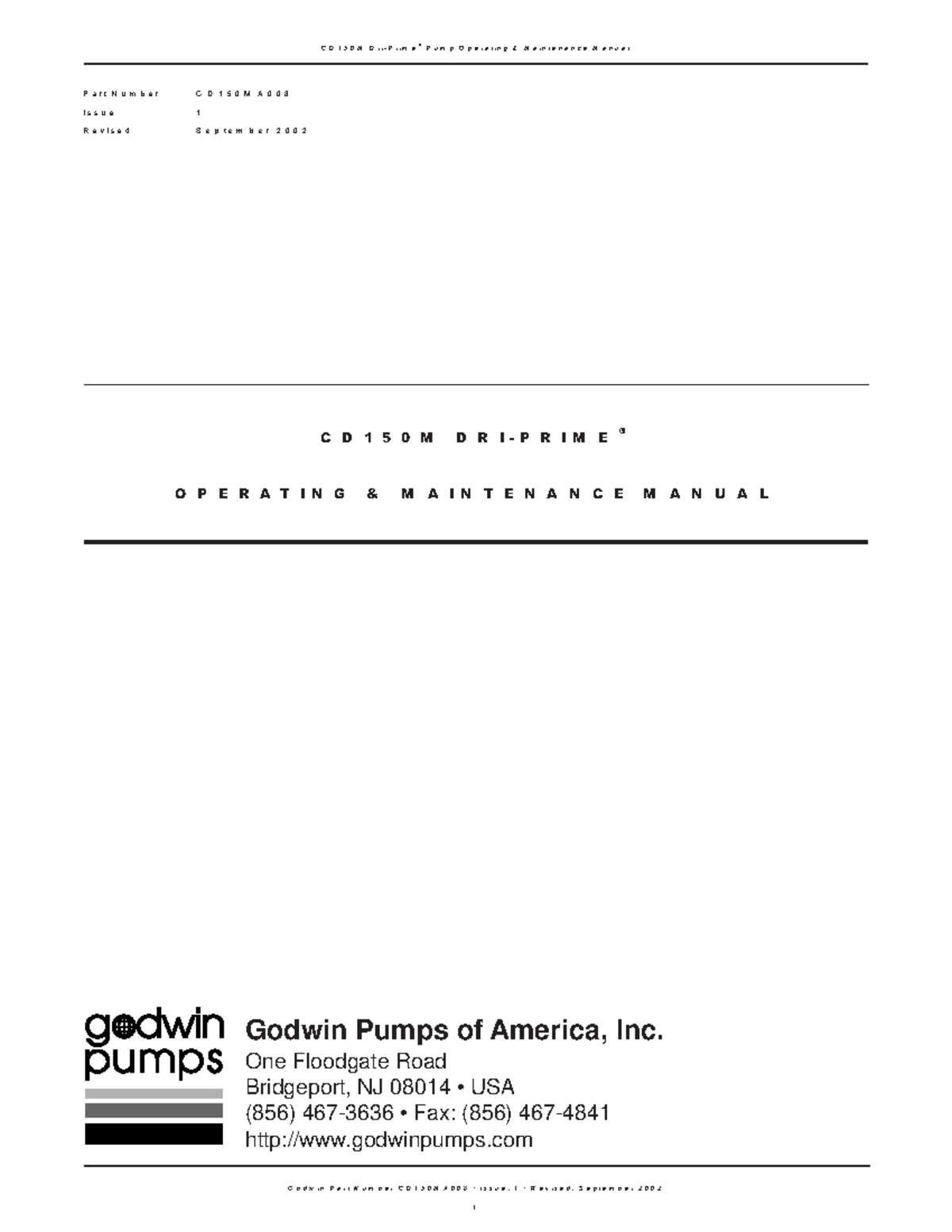 CD150M Pump Operation & Maintenance Manual - Godwin Pumps - Studocu