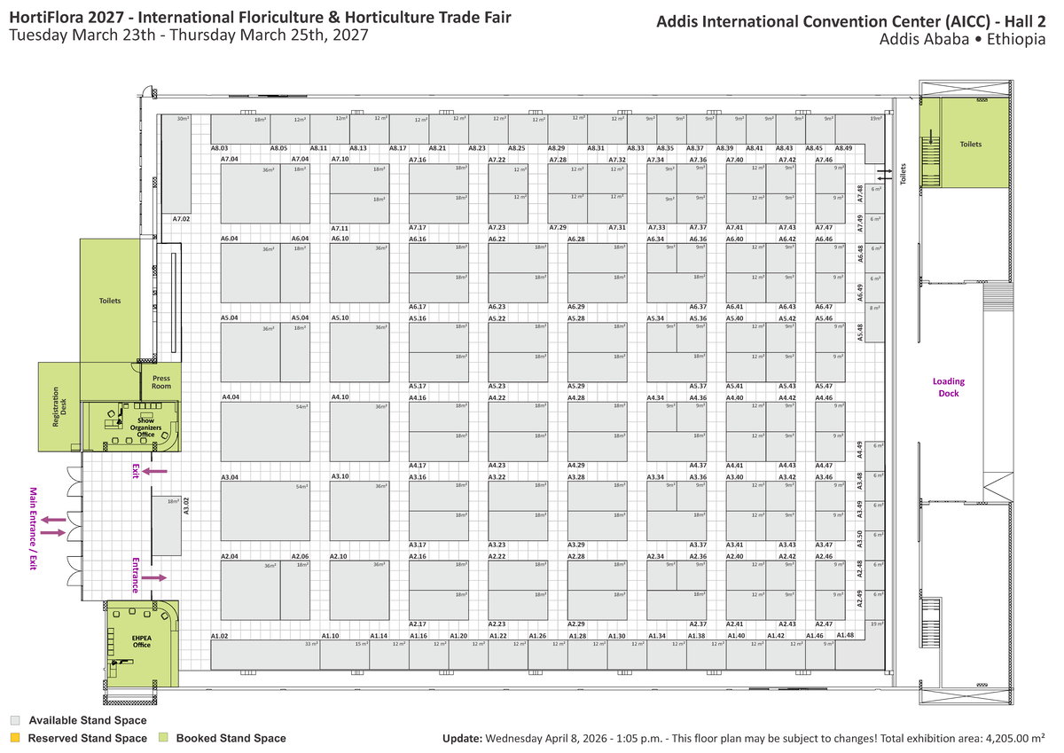 HortiFlora 2027 International Floriculture Trade Fair Floor Plan - Studocu