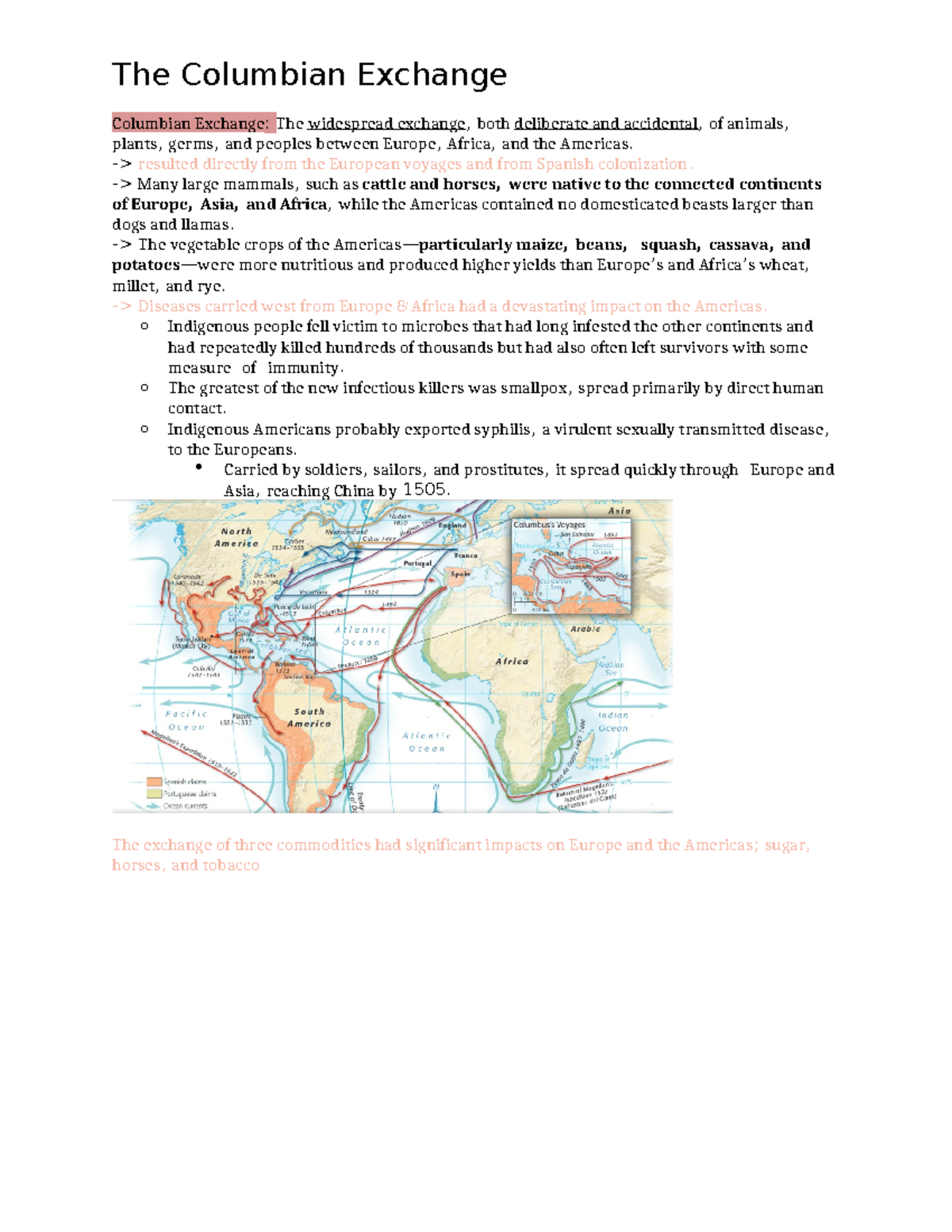 The Columbian Exchange: Impacts of Animals, Crops, and Diseases - Studocu