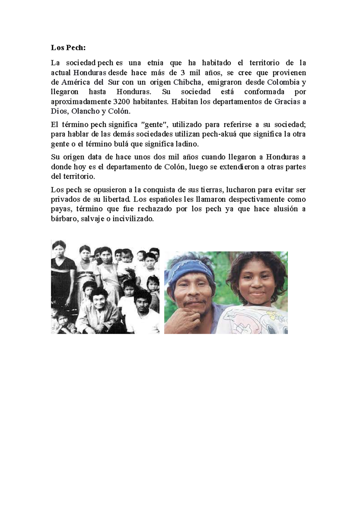 Los pech - resumen de los pech - Los Pech: La sociedad pech es una ...