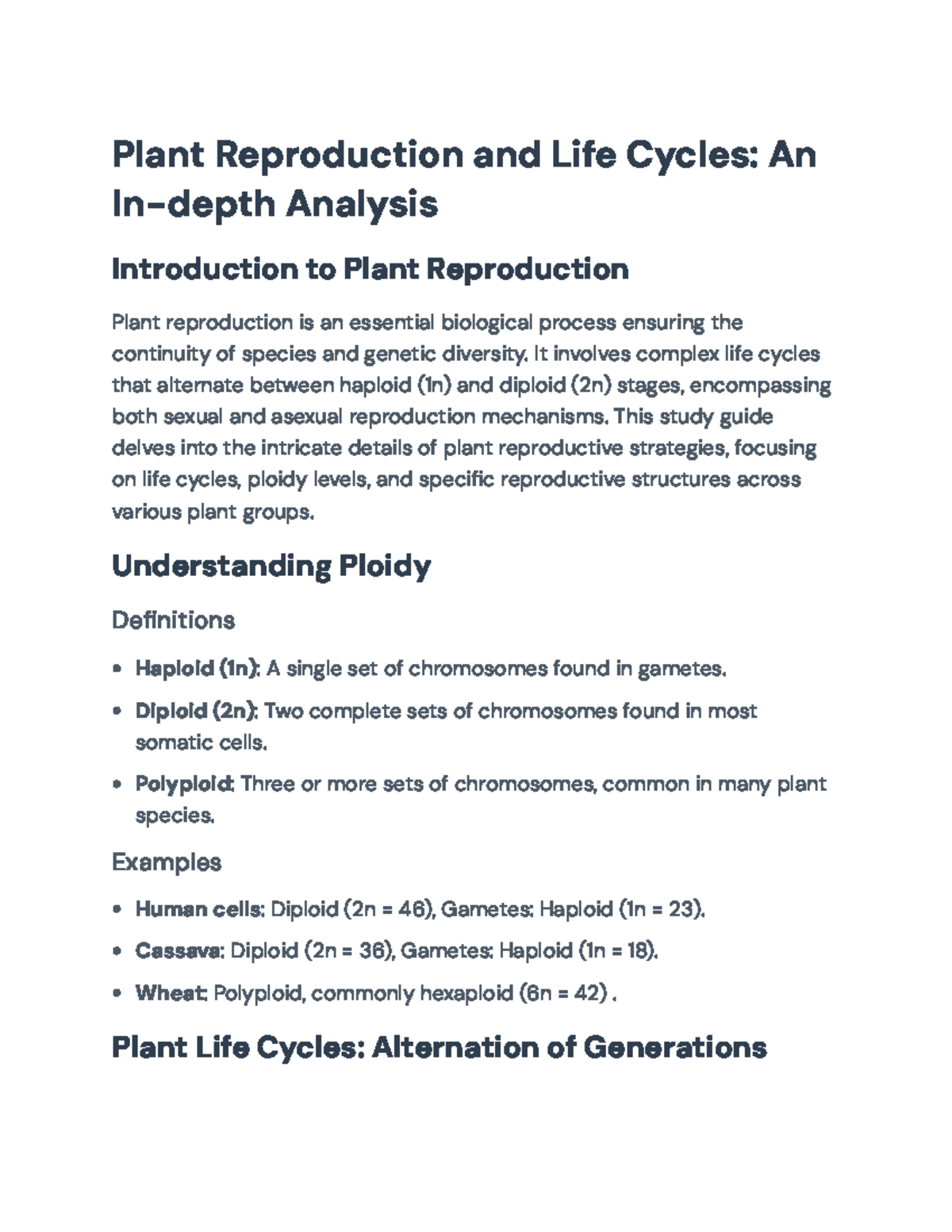 Plant Reproduction & Life Cycles: Study Guide for Botany Course - Plant ...
