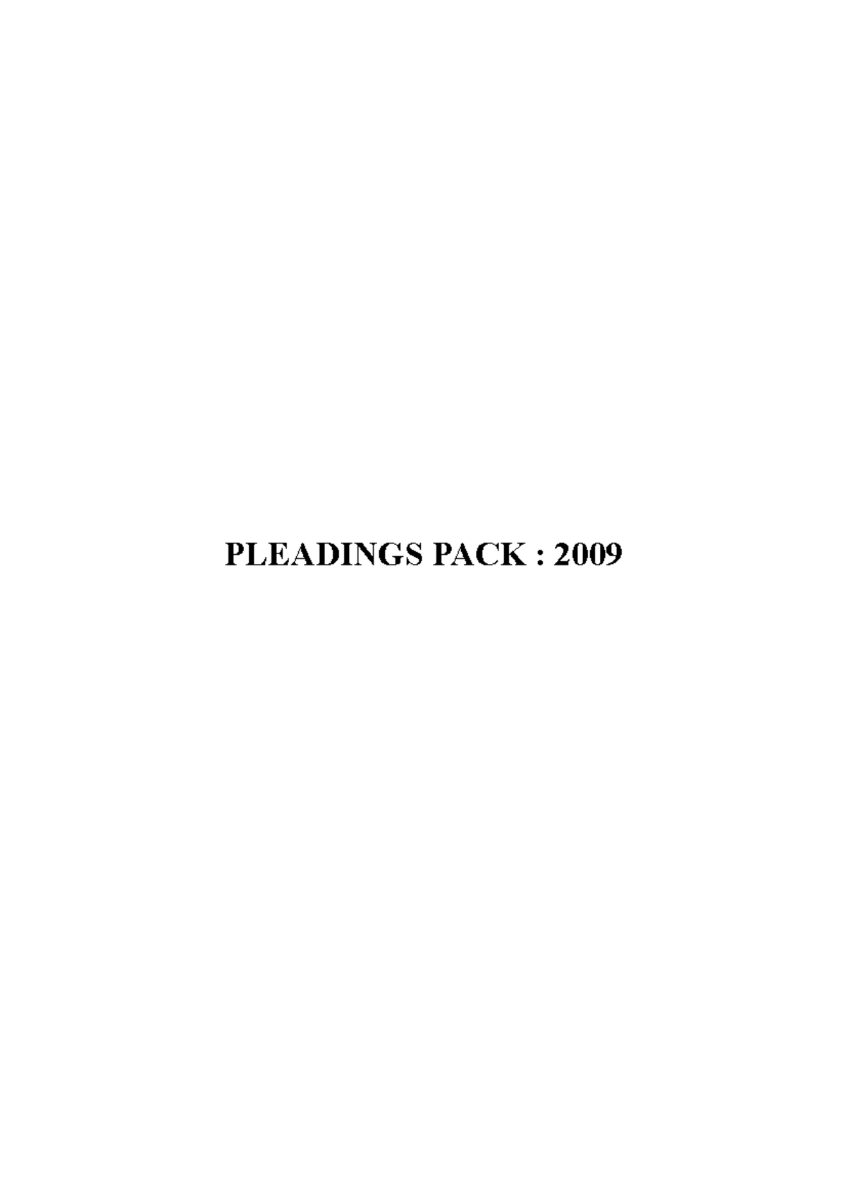 Comprehensive Pleadings Guide 2009: Drafting & Applications - Studocu