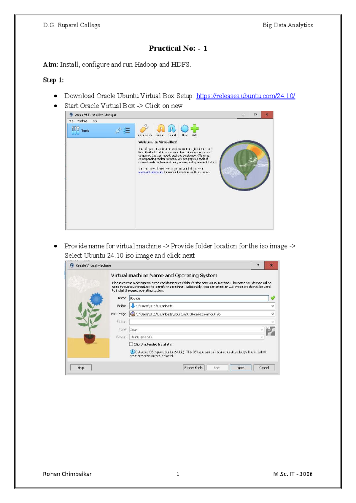 Big Data Analytics Journal Msc IT - Rohan Chimbaikar - Practical No ...