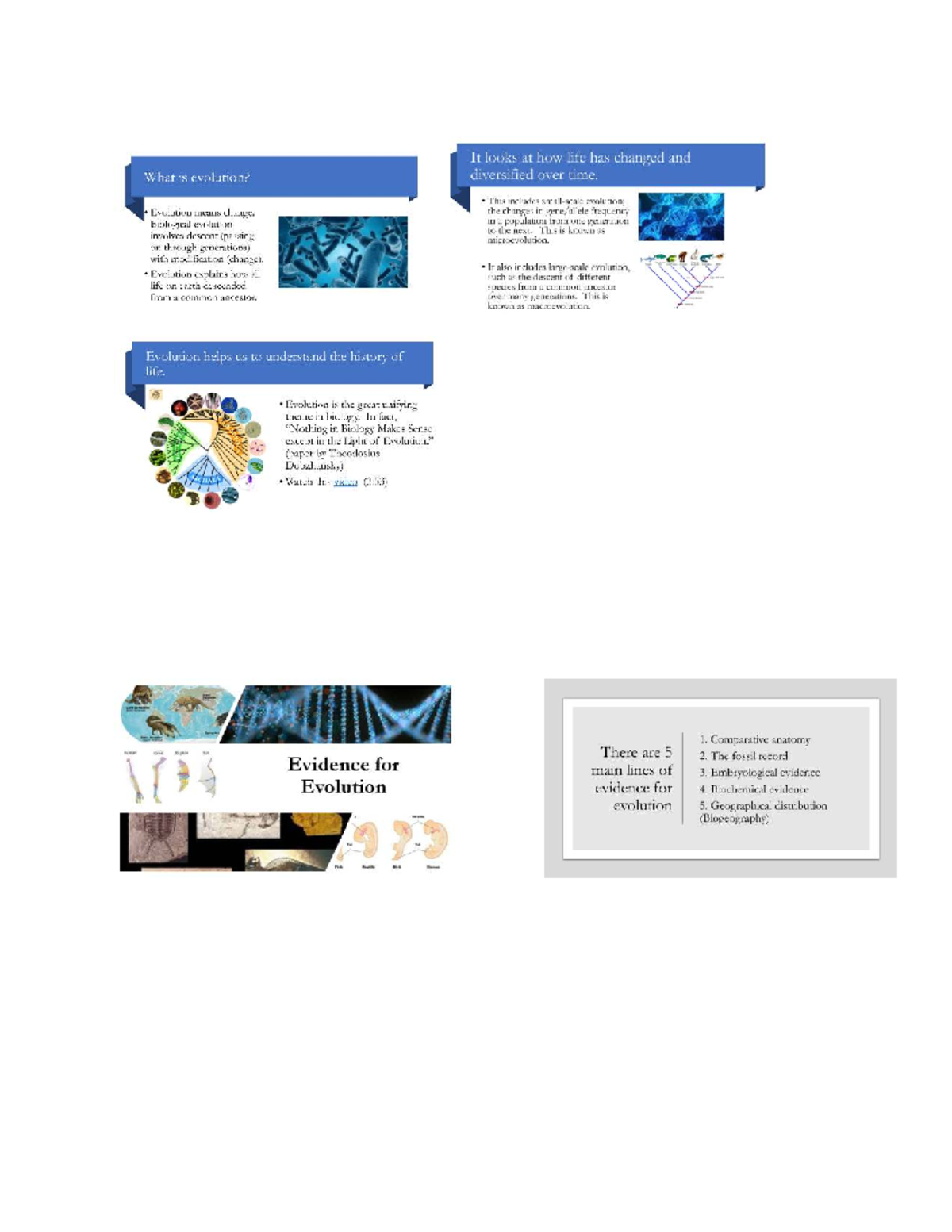 Evolution Unit Overview: Key Concepts and Mechanisms in Biology - Studocu