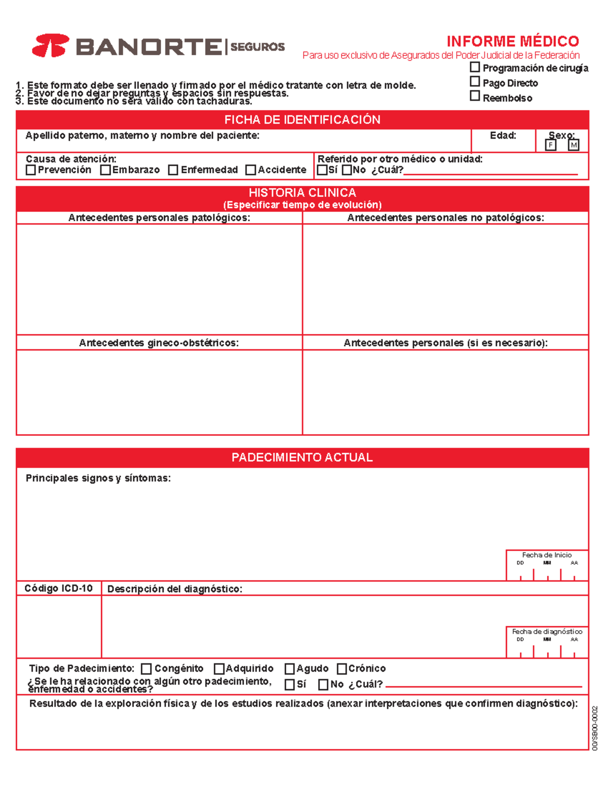 Formato Informe Médico para Asegurados del Poder Judicial - Studocu