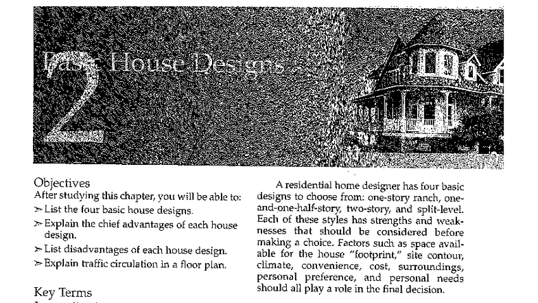 Chapter 2: Basic House Designs and Their Objectives - Studocu