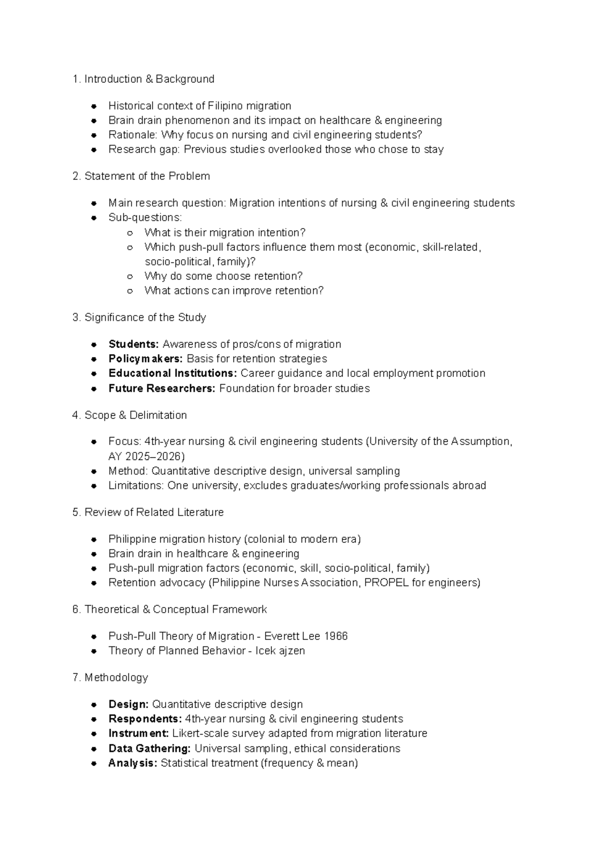 Migration Intentions of Nursing & Civil Engineering Students: A Study ...