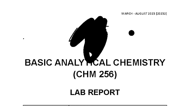 CHM 256 Lab Report: Calibration of Volumetric Glassware - Studocu