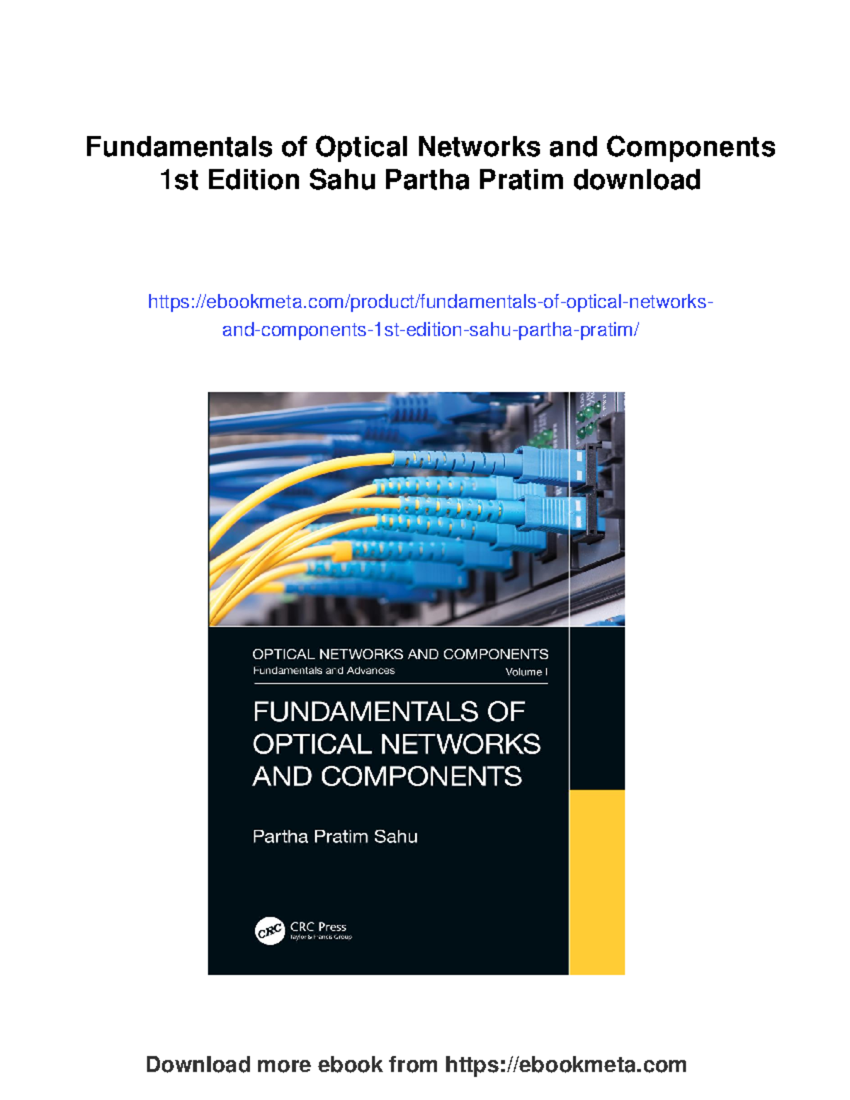 Fundamentals of optical networks and components 1st edition by Sahu - Studocu