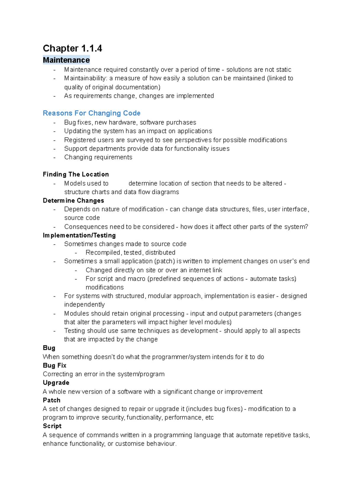 Programming Fundamentals: Chapter 1.1.4 - Maintenance and Modifications ...