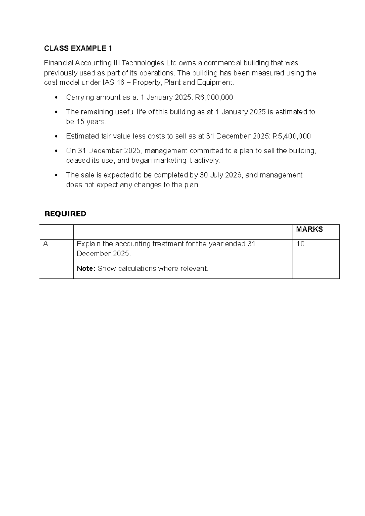 IFRS 5 Class Examples: Accounting for Discontinued Operations and Asset ...