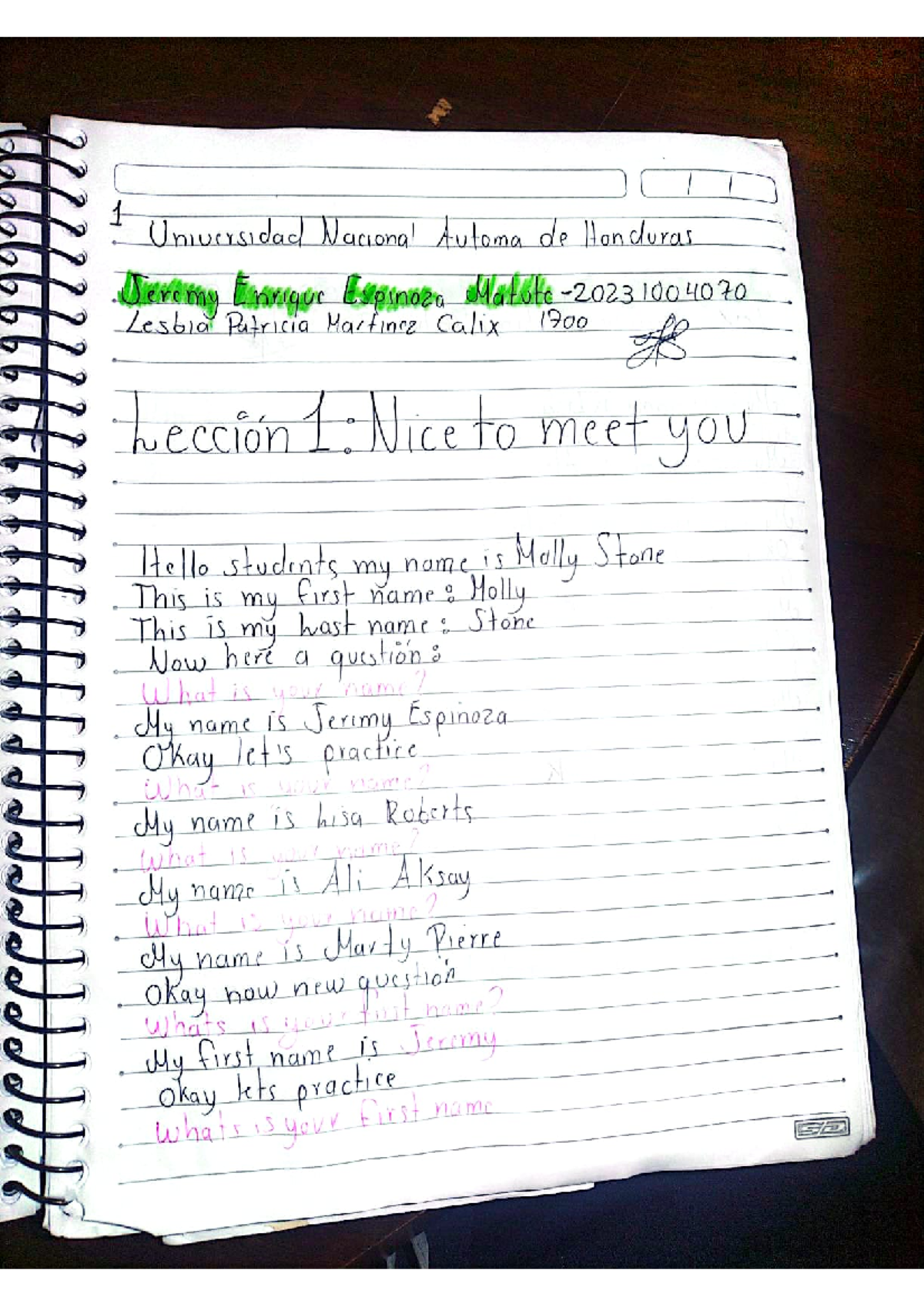 U1T1a1: Introduction to Names and Possession - Practice Exercises - Studocu