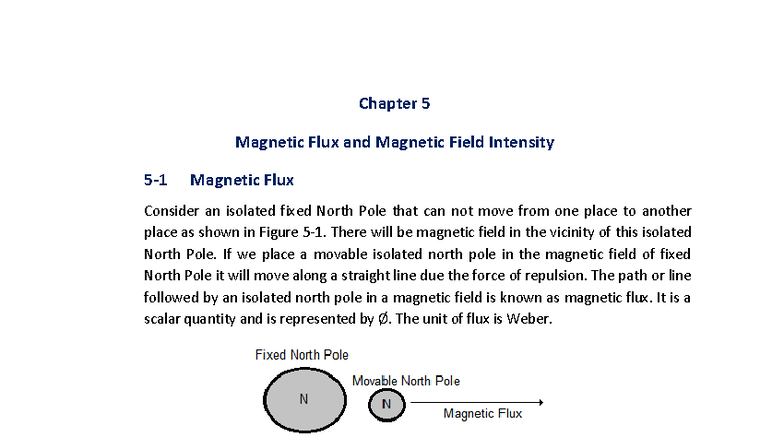 Chapter 5: Magnetic Flux & Field Intensity in Electromagnetic Theory 1 ...