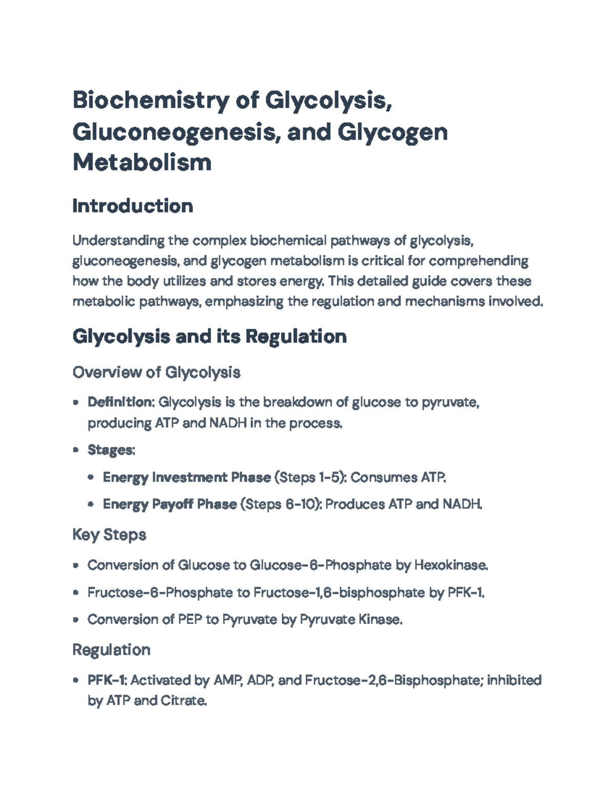 Biochemistry of Glycolysis, Gluconeogenesis, and Glycogen Metabolism - Biochemistry of ...