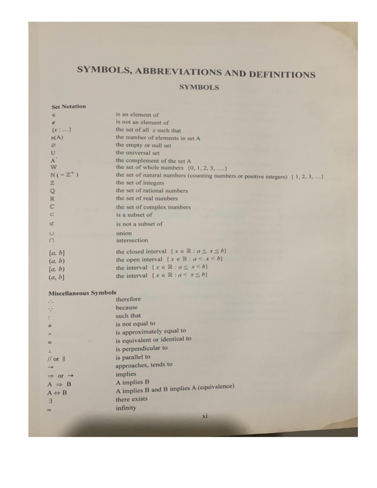 CAPE Math Lesson #1: Symbols, Abbreviations, and Definitions - Studocu