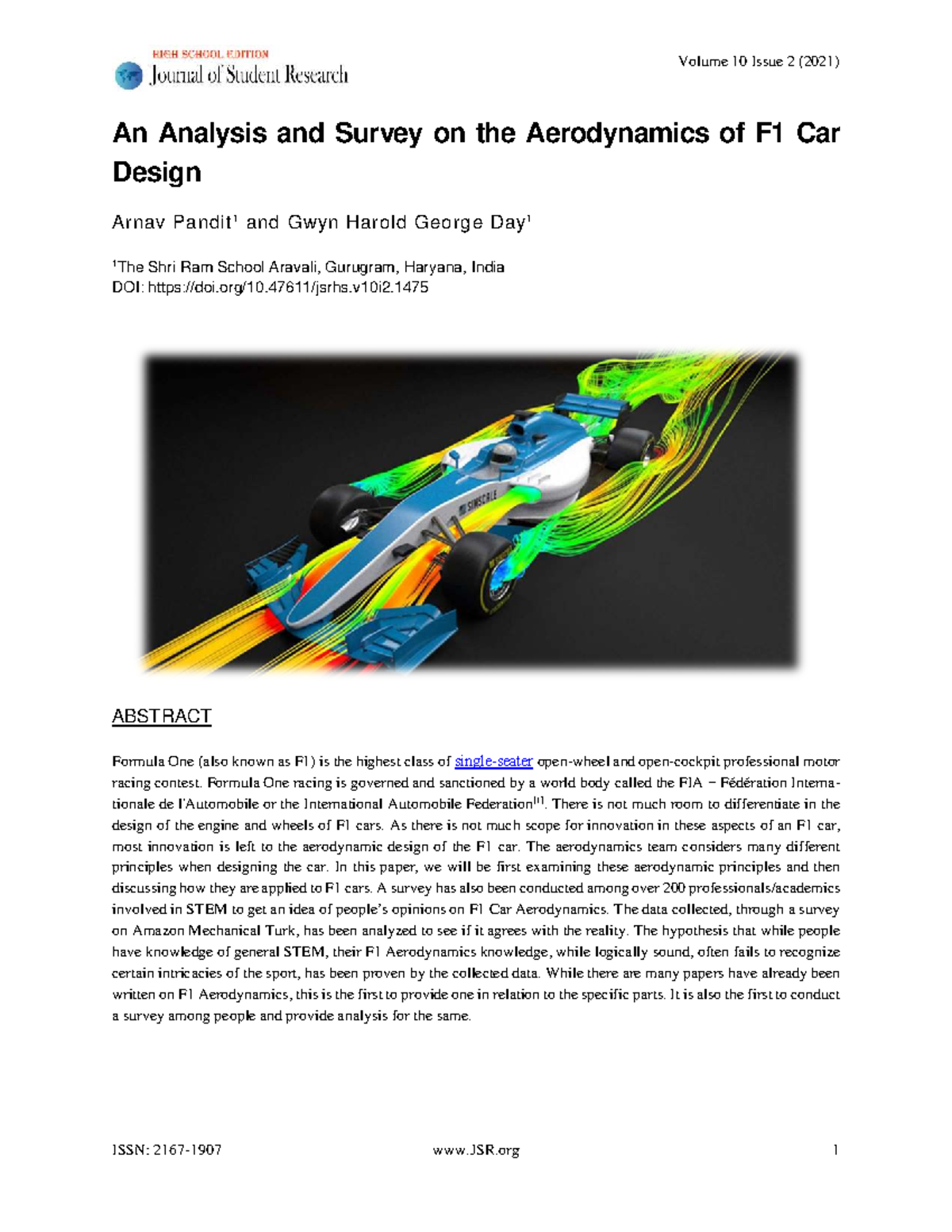 F1 10.2: An In-Depth Analysis of Aerodynamics in F1 Car Design - Studocu