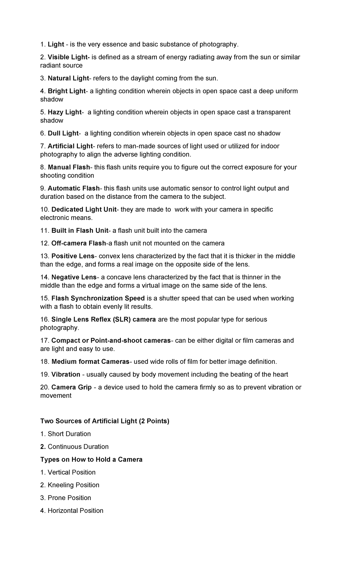 Reviewer Photography midterm - Light - is the very essence and basic ...