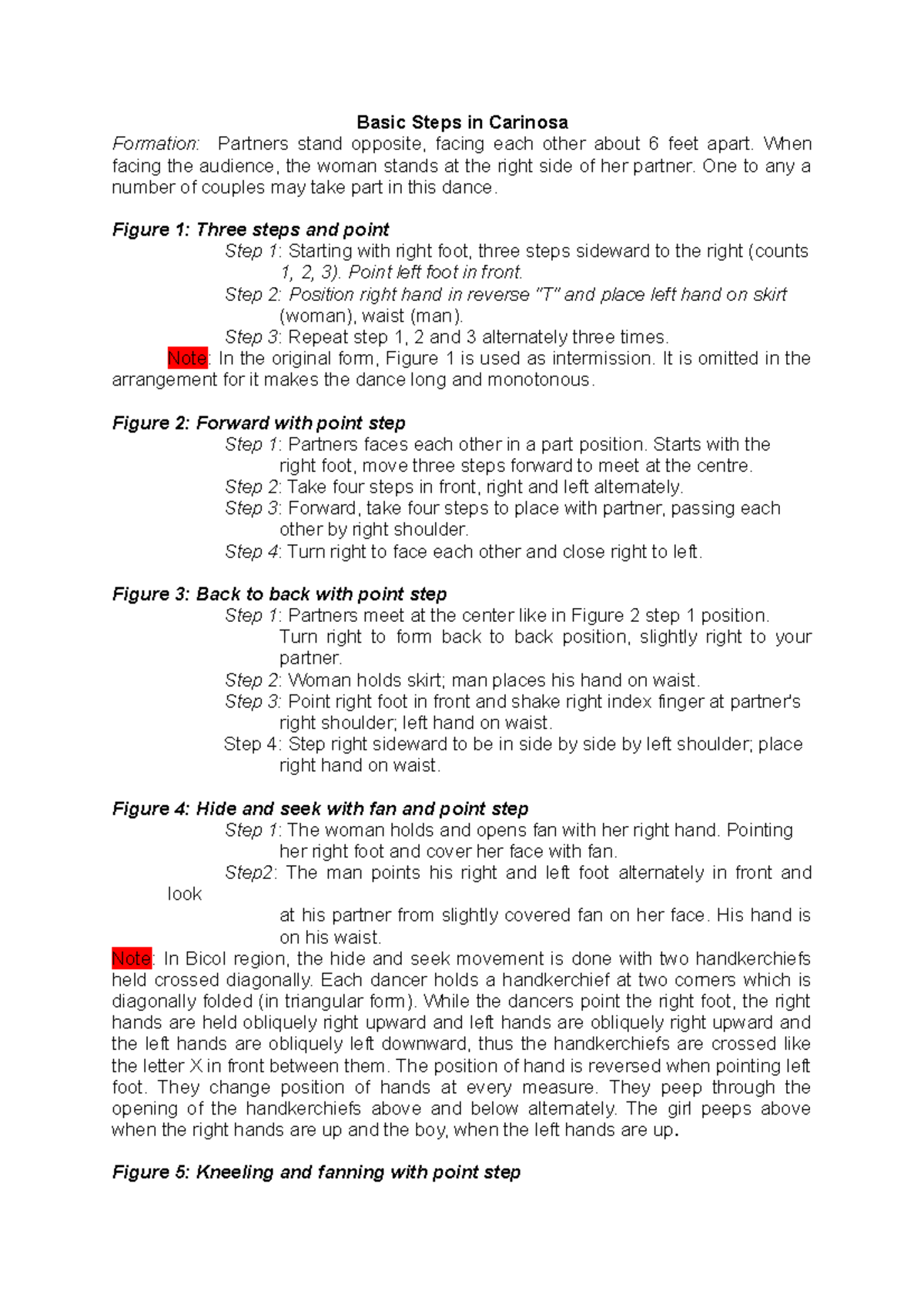 Cariñosa Dance Steps and Formation Guide - Studocu