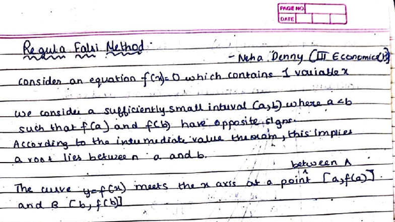 Regula Falsi Method - TFFBUI Lecture Notes - Studocu