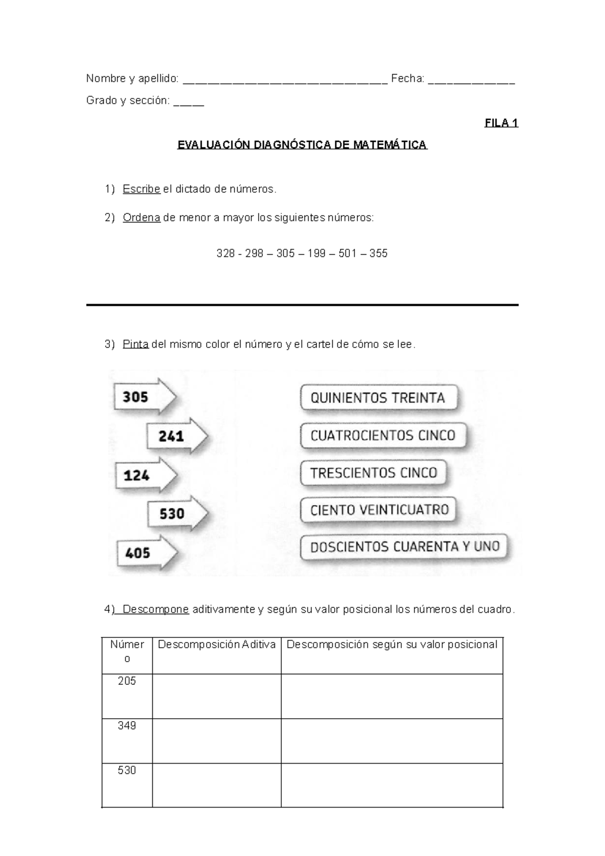 Matemática FILA 1 - SDFSFSDFSFF - Didáctica de la matemática - Nombre y ...