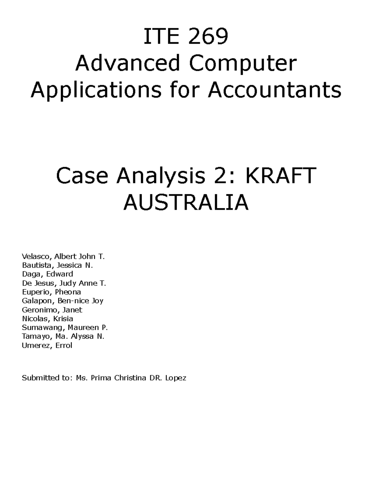 ITE 269: Case Study Analysis of Kraft Australia and Vegemite Brand ...