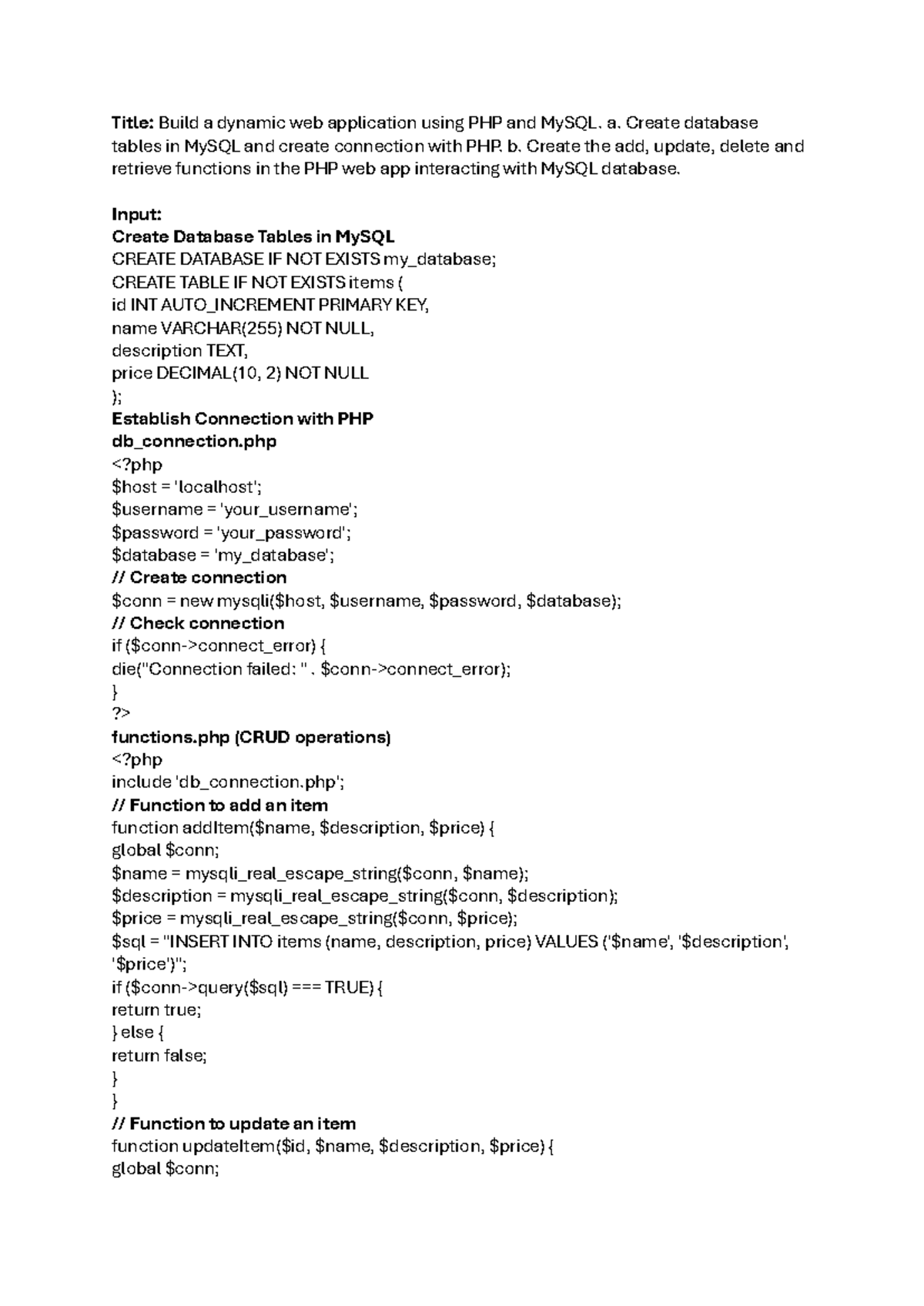 WT Prac 7 - Dynamic Web App Development with PHP & MySQL - Studocu