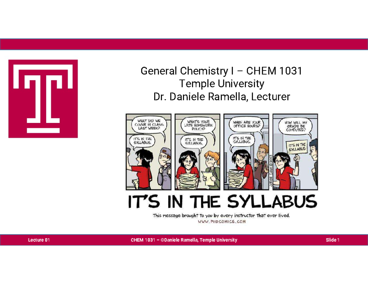 Lecture 01: Intro to General Chemistry I - CHEM 1031 - Studocu