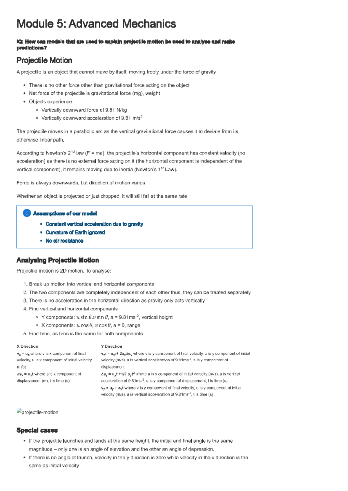 Physics mod 5 - Module 5 Phys Advanced Mechanics - Module 5: Advanced Mechanics IQ: How can ...