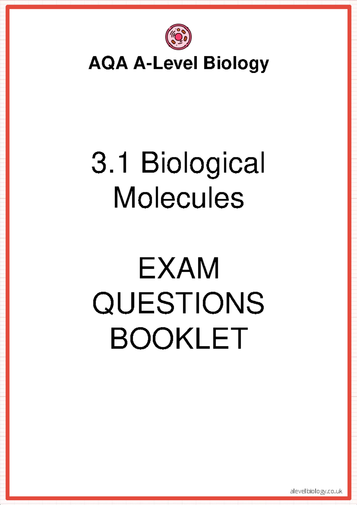 AQA Biology 3.1 Biological Molecules Exam Questions Booklet - Studocu