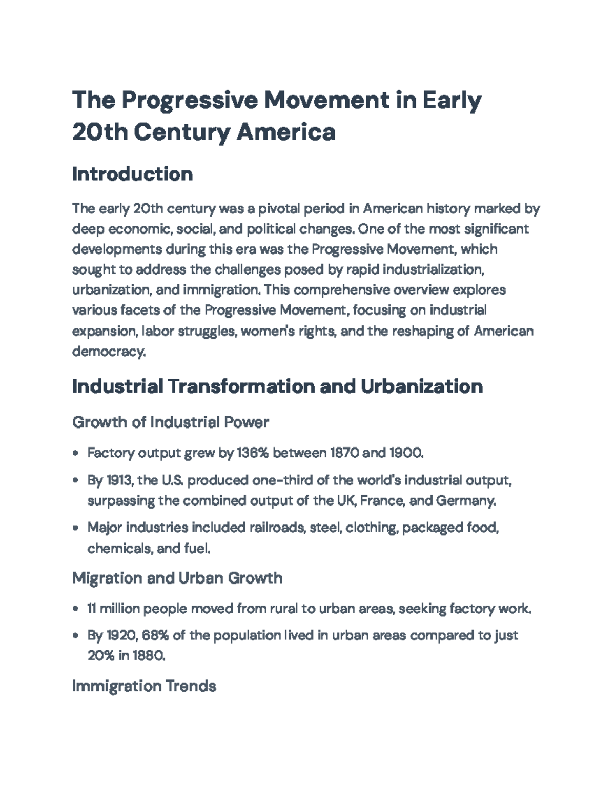 The Progressive Movement: Transformations in Early 20th Century America ...