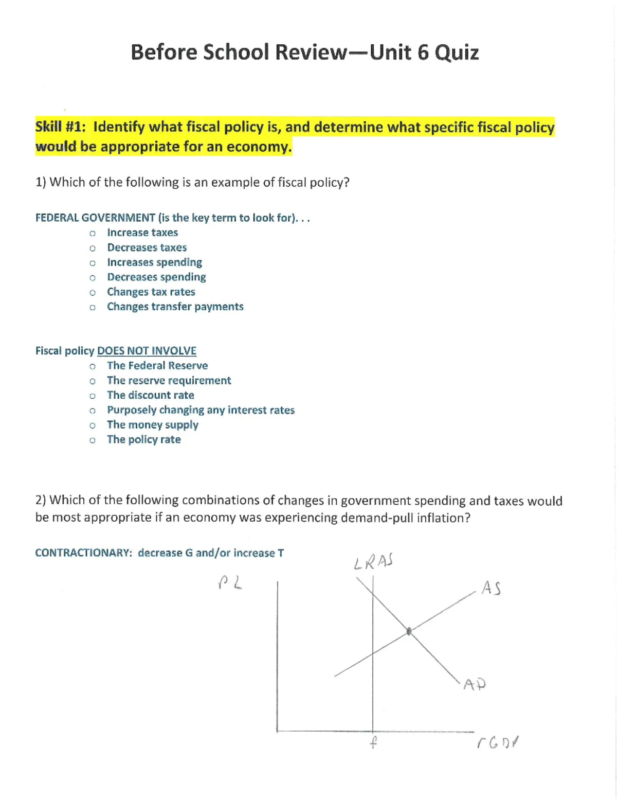 Unit 6 Review Outline - Test preparation materials - AP Macro Review ...