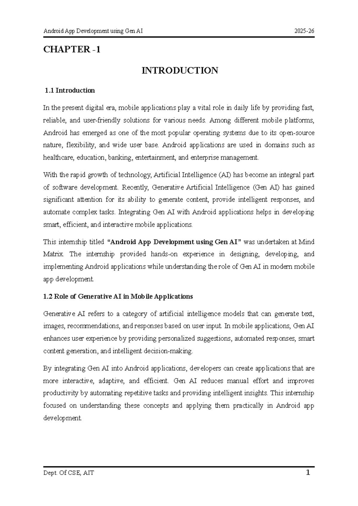 Android App Development with Gen AI: Internship Insights and Overview ...