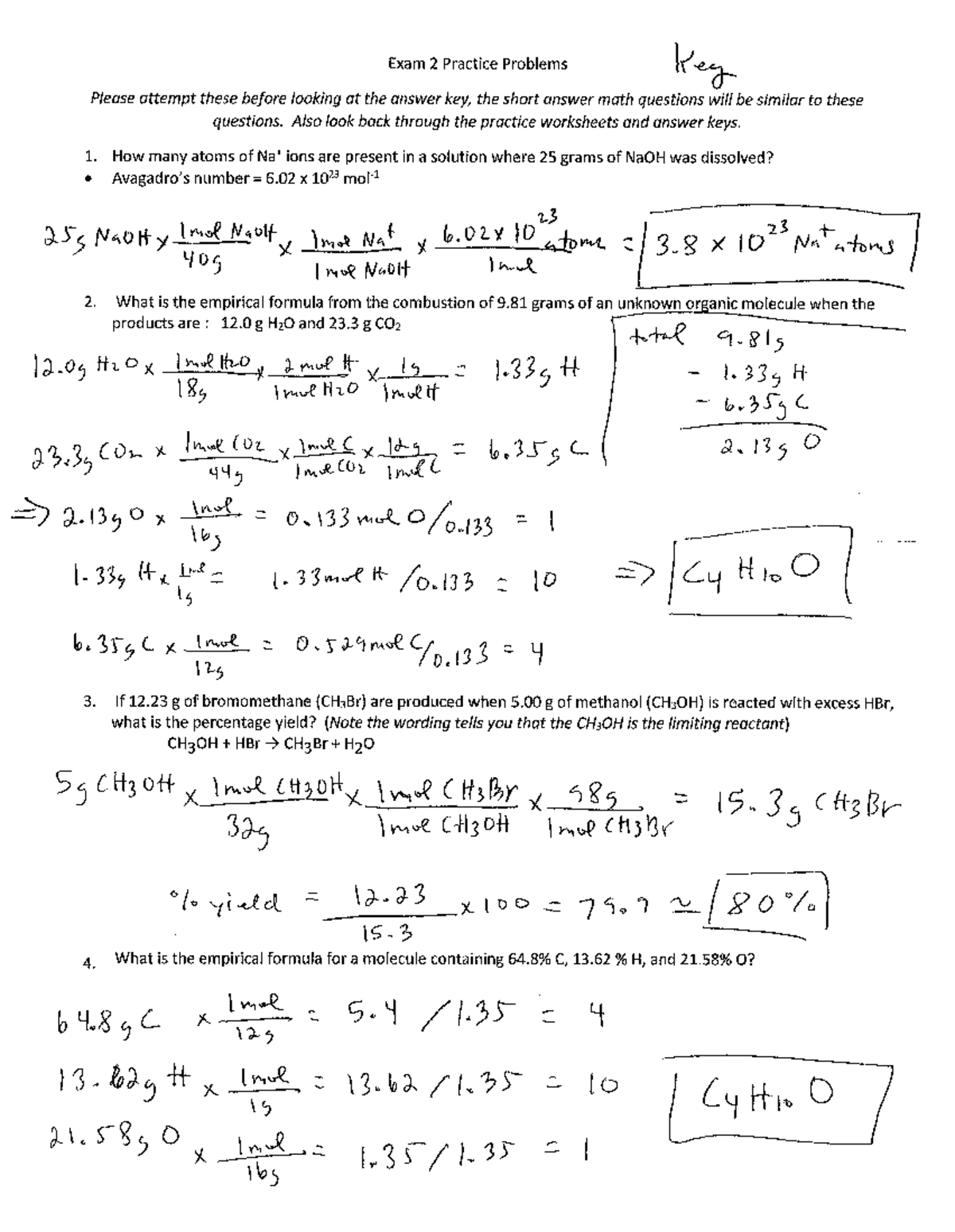 Redox Reaction Equations Practice