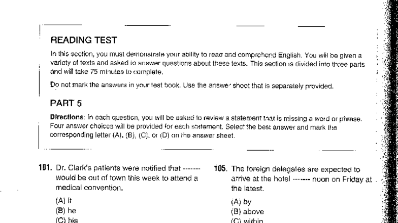 READING TEST: Comprehension Practice for English Proficiency - Studocu