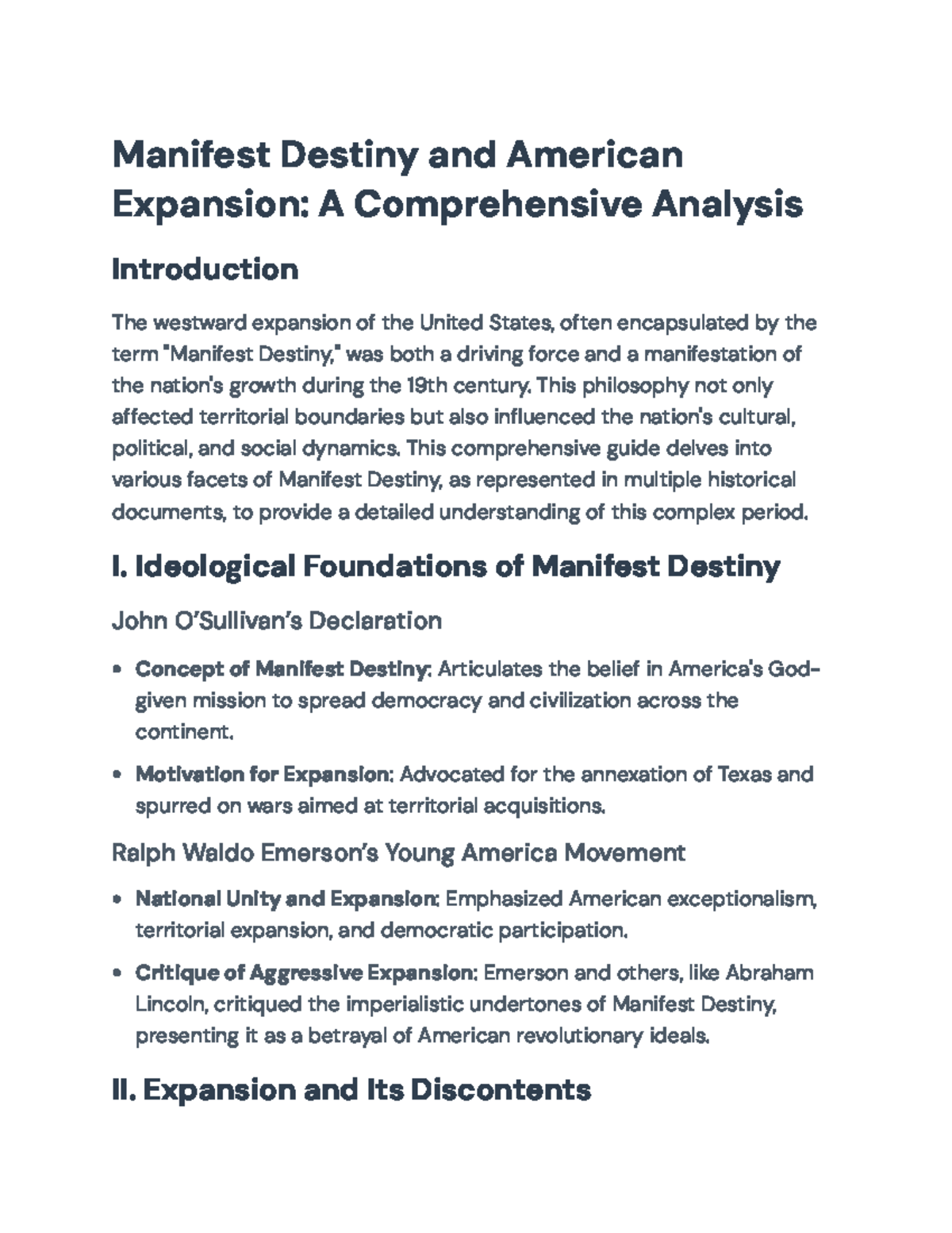 Manifest Destiny: Analyzing Its Impact on American Society and Culture ...
