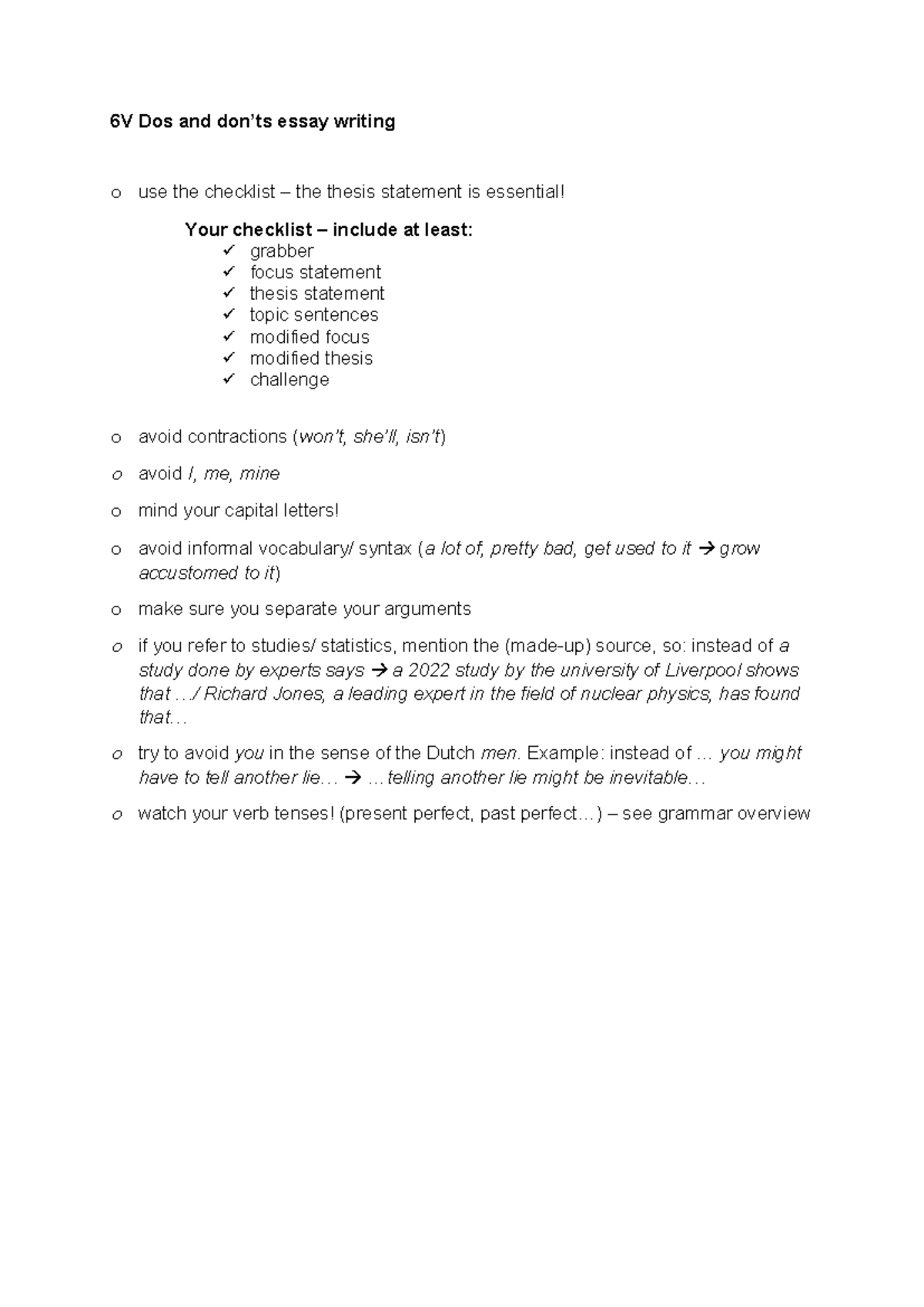 6V Essay Writing Dos and Don'ts: Essential Guidelines for Success ...