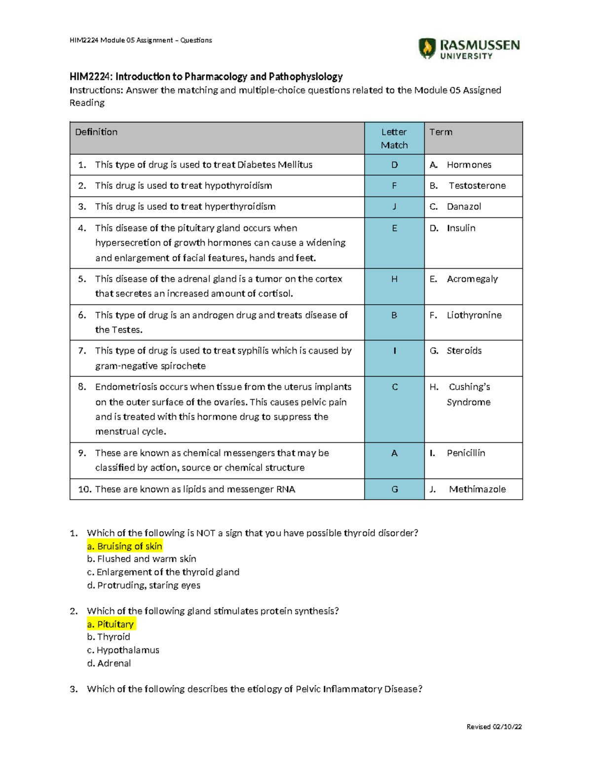 HIM2224 Module 05 Assignment - Questions and Answers Guide - Studocu