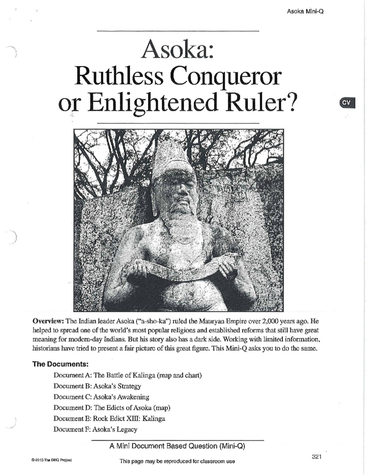 Asoka: Ruthless Conqueror or Enlightened Ruler? DBQ Analysis - Studocu
