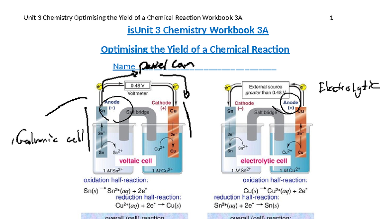 Unit 3 Chemistry 2025 Workbook 3A: Optimising Chemical Reaction Yields ...
