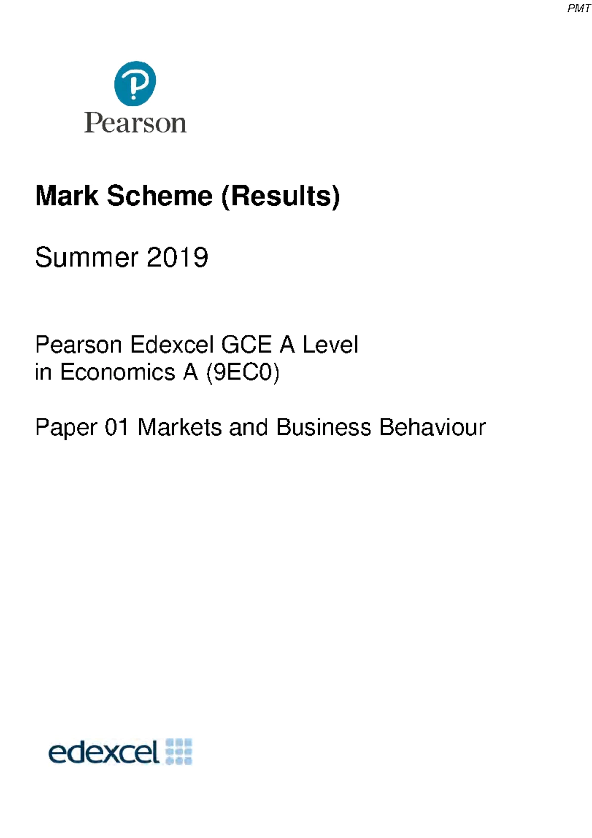 June 2017 MS - Mark Scheme for Edexcel A-level Economics (9EC0) Paper 1 ...