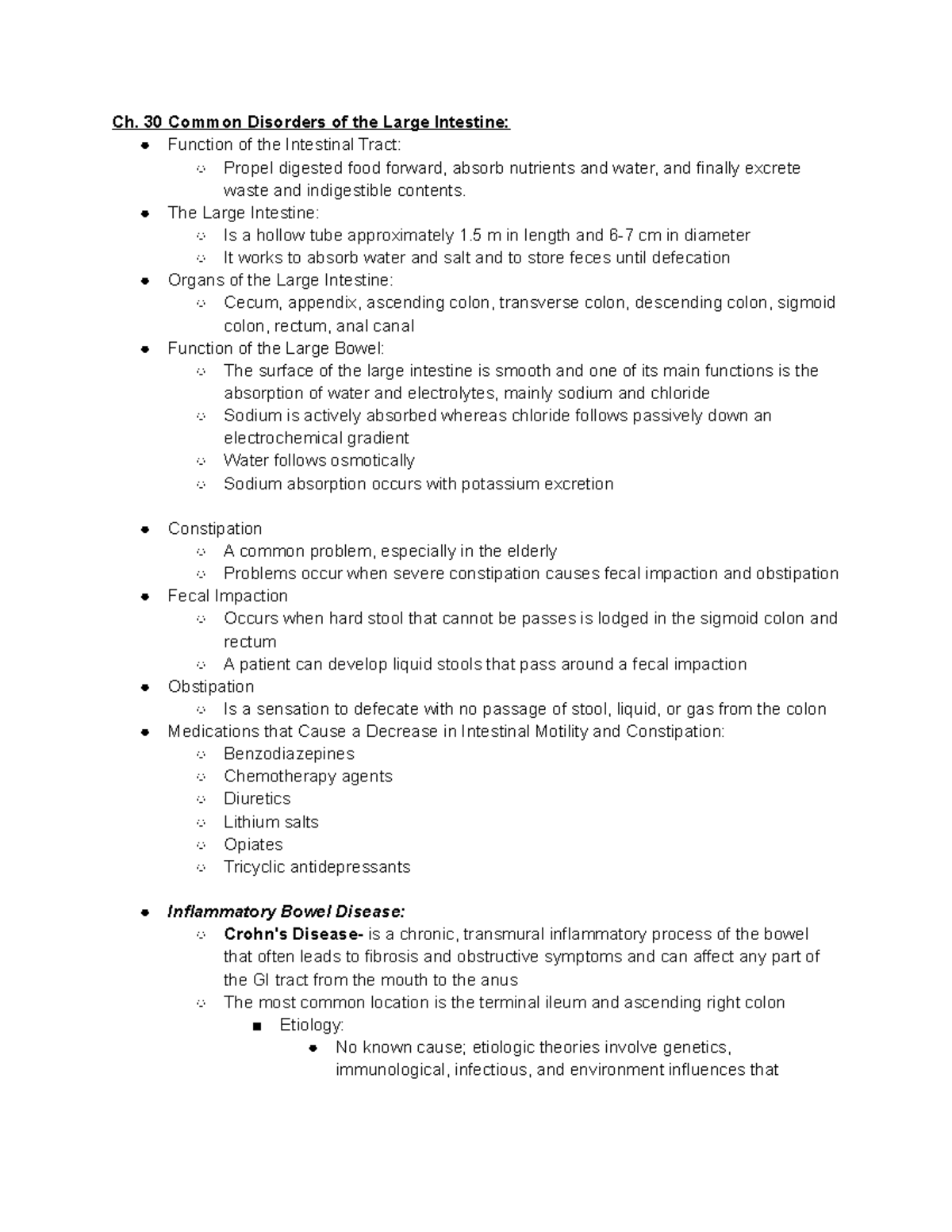 Ch. 30 Common Disorders of the Large Intestine - Ch. 30 Common ...