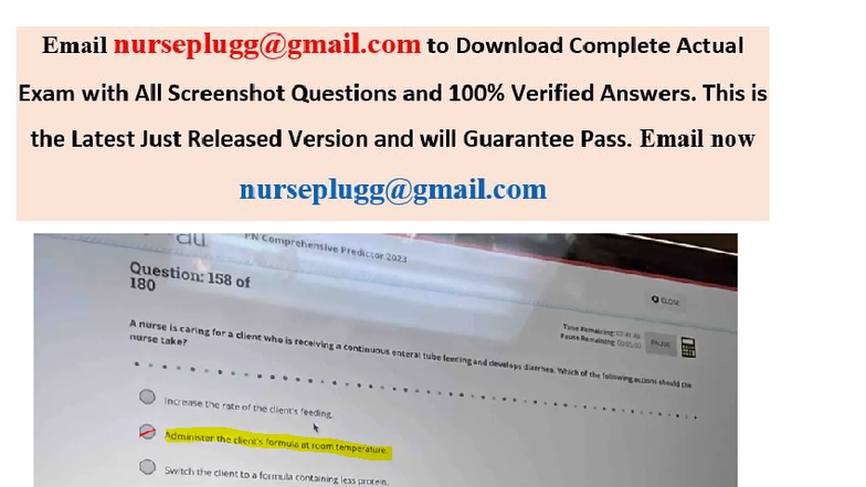 Pass 2025 ATI PN Comprehensive Predictor Exam with NGN: All 180 Q&A ...